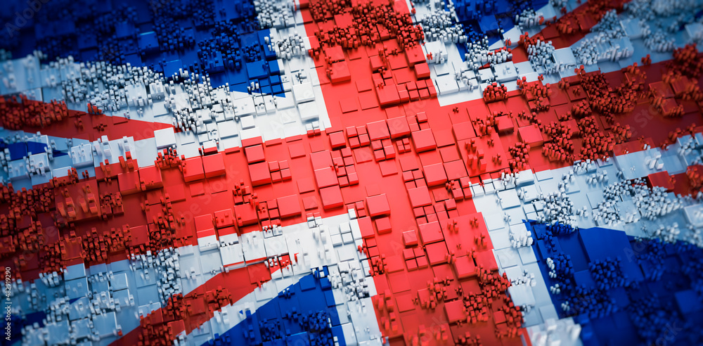 British flag matrix - Innovation Concept - Digital Tech Wallpaper Stock ...