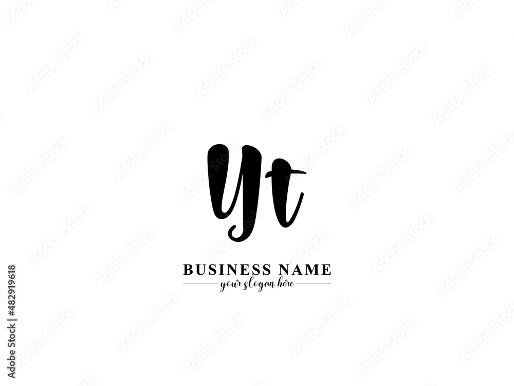 Stylish YT Signature Logo, Creative Elegant and Handwriting Letter yt ...