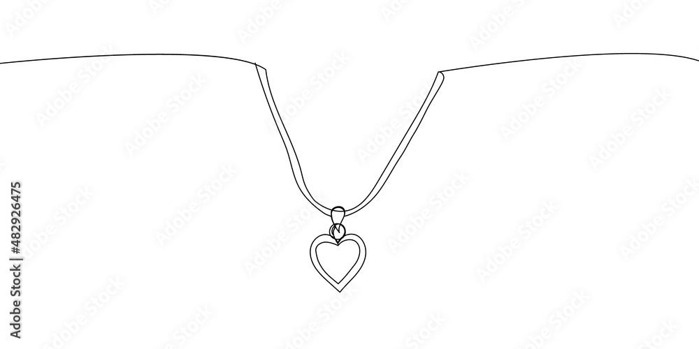 Heart Locket Necklace Drawing