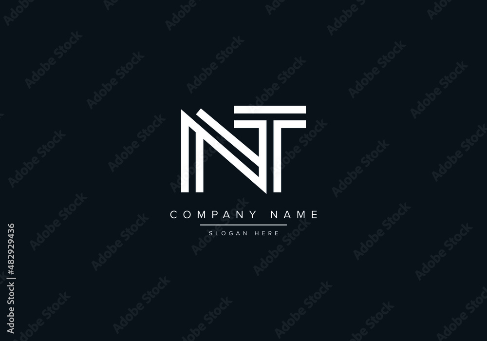Alphabet letter monogram icon logo NT Stock Vector | Adobe Stock