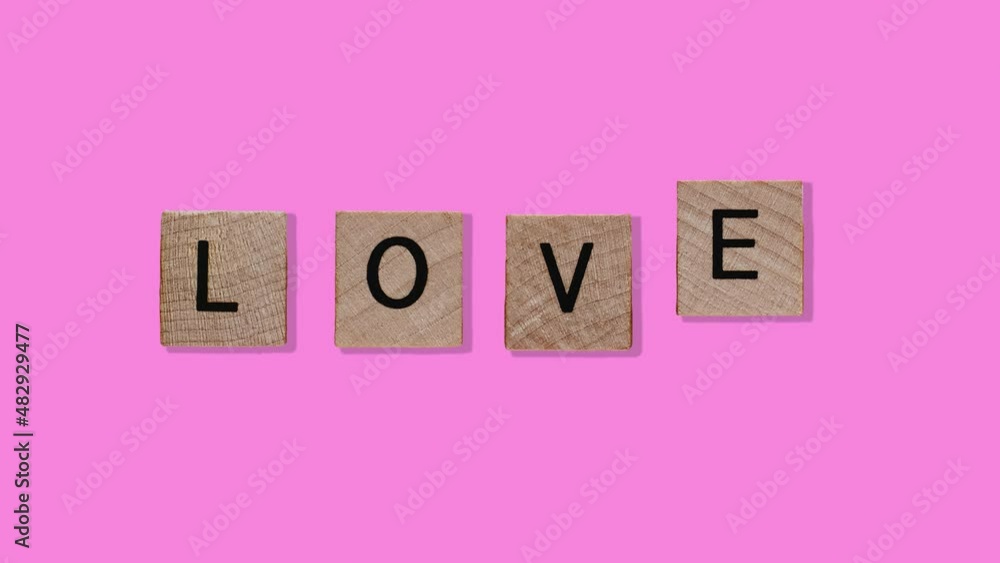 LOVE Word on Natural wood cubes - Animated Love Lettering on a trending ...