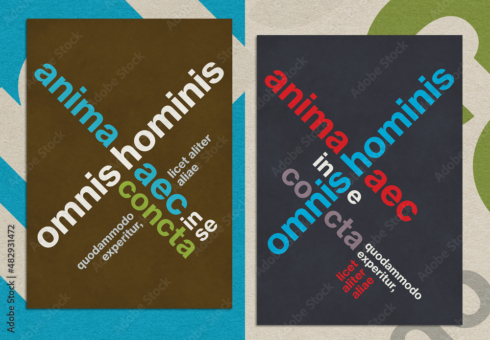 Creative Swiss Style Typography Poster Design Layout Stock Template ...