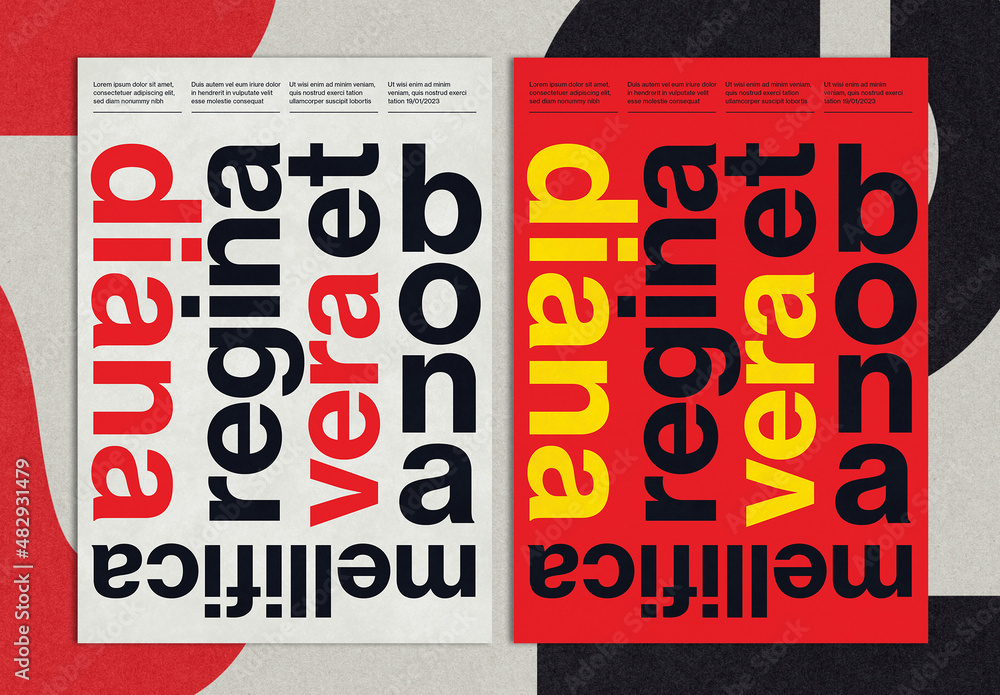 Bold Swiss International Style Typography Poster Layout Stock Template ...