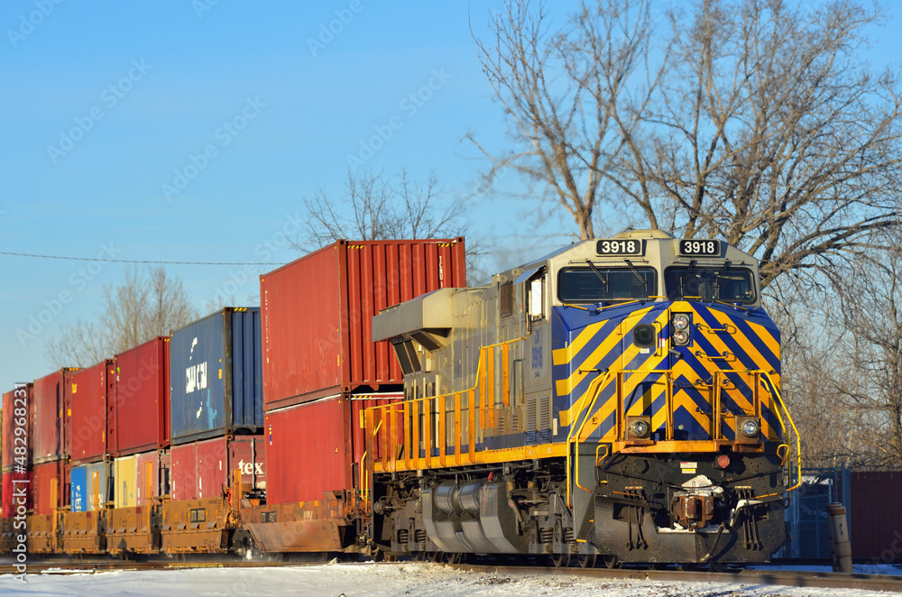 A Canadian National Railway locomotive functioning as an end-of-train ...
