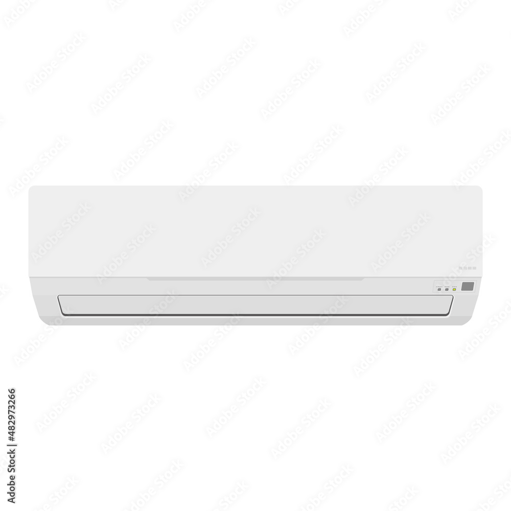 Vector illustration of ductless mini-split air conditioner isolated on ...