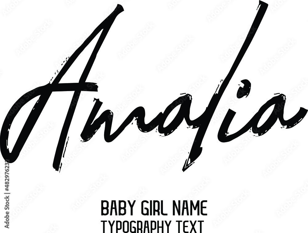 Amalia Girl Name Hand Written Brush Lettering Calligraphy Stock Vector ...