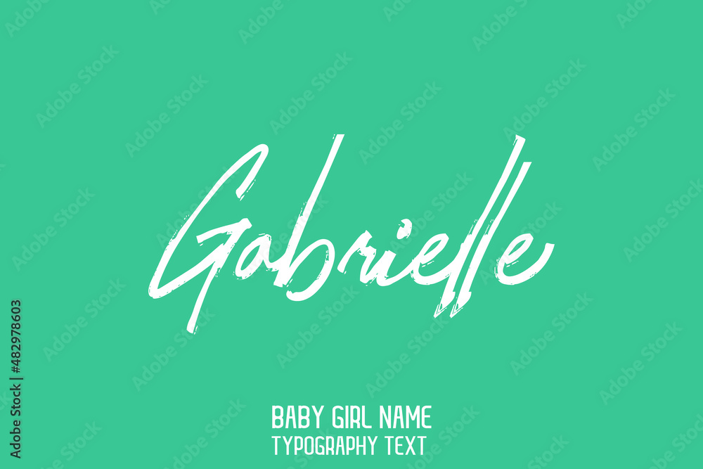 Gabrielle Baby Girl Name Lettering Sign in Stylish Cursive Calligraphy ...