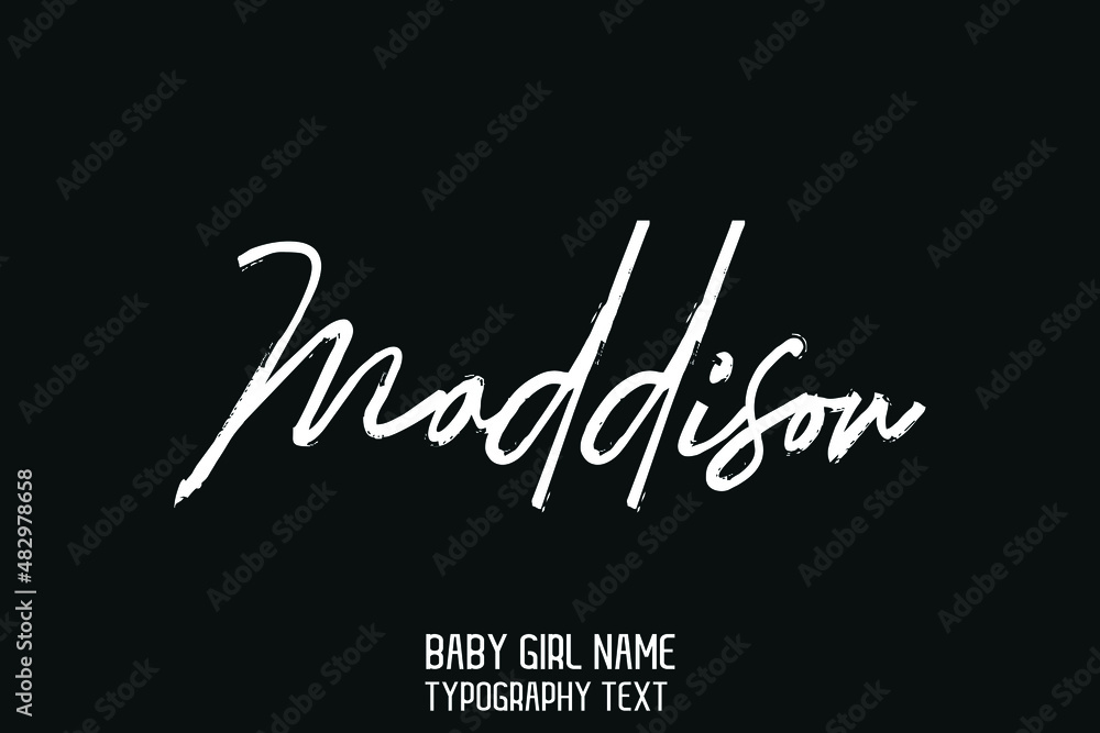 Maddison Baby Girl Name Lettering Sign in Stylish Cursive Calligraphy ...