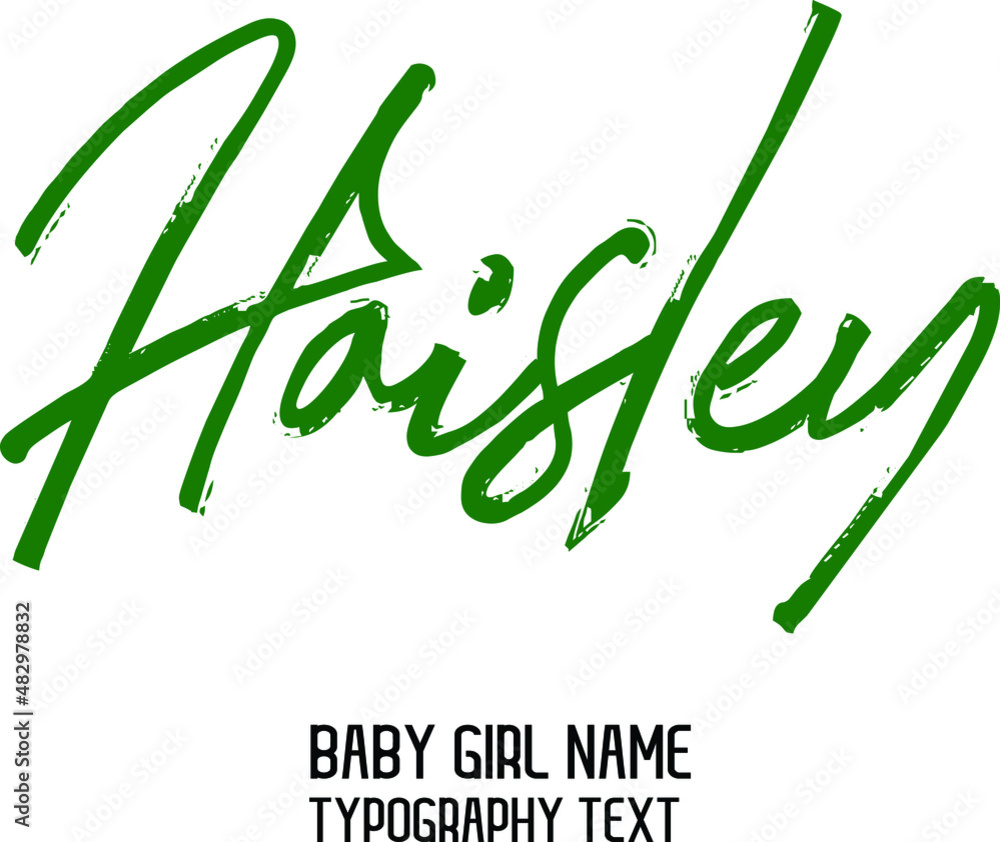 Woman's Name Vector Rough Brush Script Word art Green Color Text Design ...