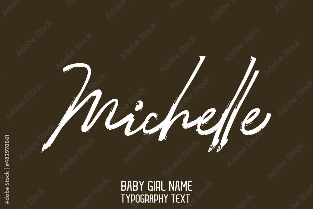 Michelle Baby Girl Name Lettering Sign in Stylish Cursive Calligraphy ...