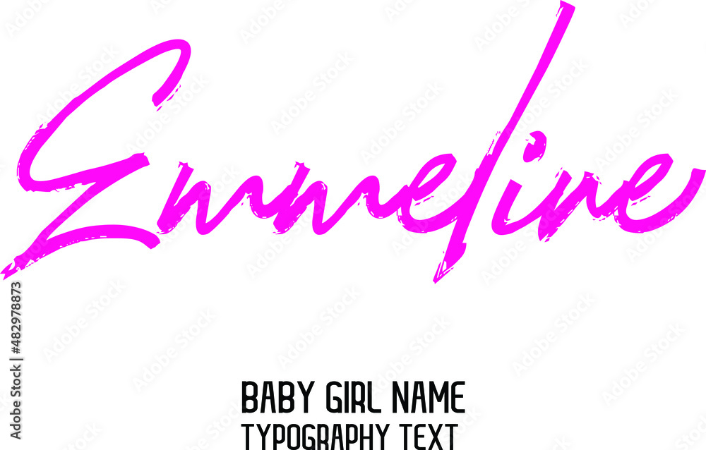 Woman's Name Vector Rough Brush Script Word art Pink Color Text Design ...