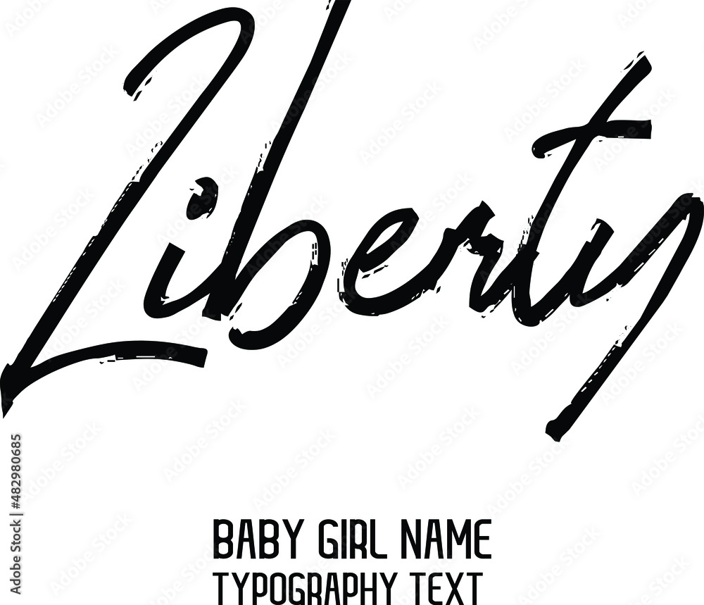 Liberty Girl Name in Beautiful Cursive Hand Written Black Color ...