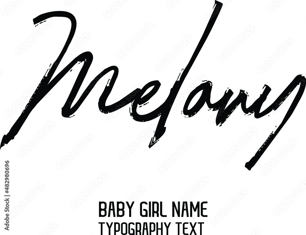 Melany Girl Name in Beautiful Cursive Hand Written Black Color ...