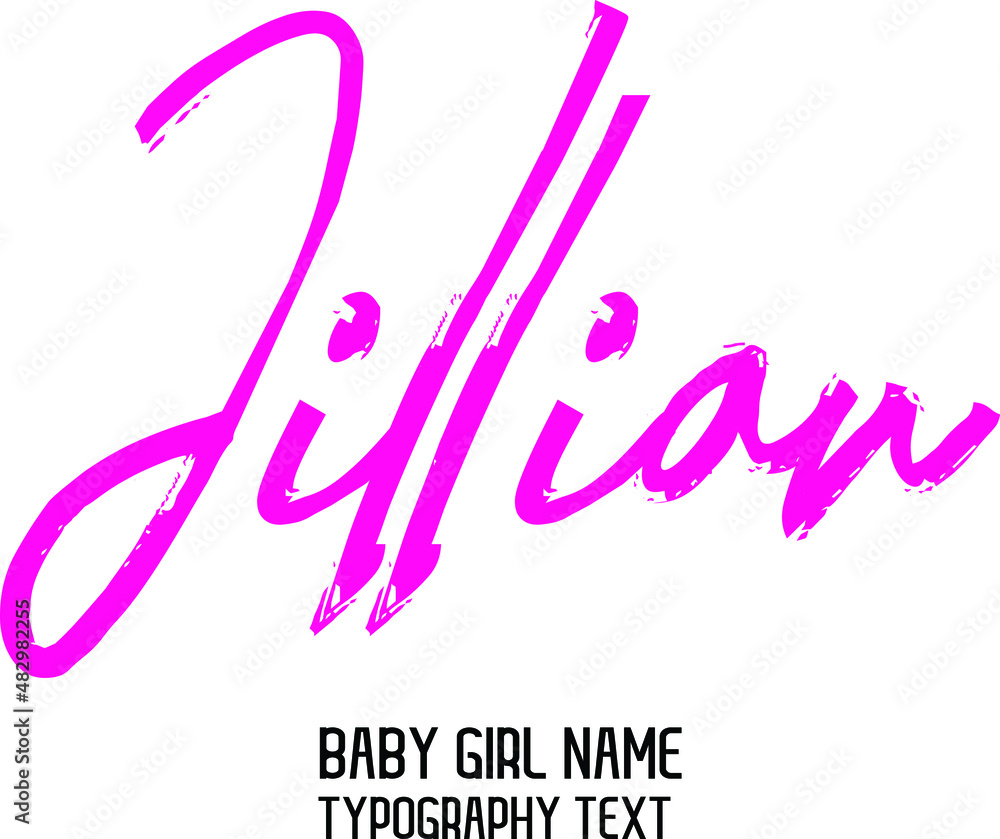 Jillian Woman's Name in Pink Color Brush Calligraphy Text Stock Vector ...