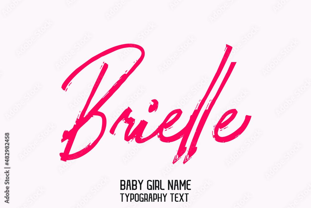 Brielle Woman's Name in Pink Color Brush Calligraphy Text Stock Vector ...