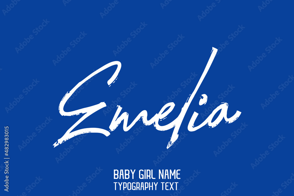 Female Name Emelia in Stylish Lettering Cursive Calligraphy Text on ...
