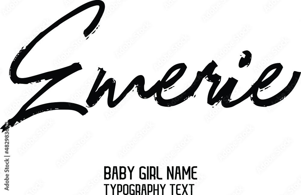 Emerie Girl Name Handwritten Lettering Modern Calligraphy Stock Vector ...