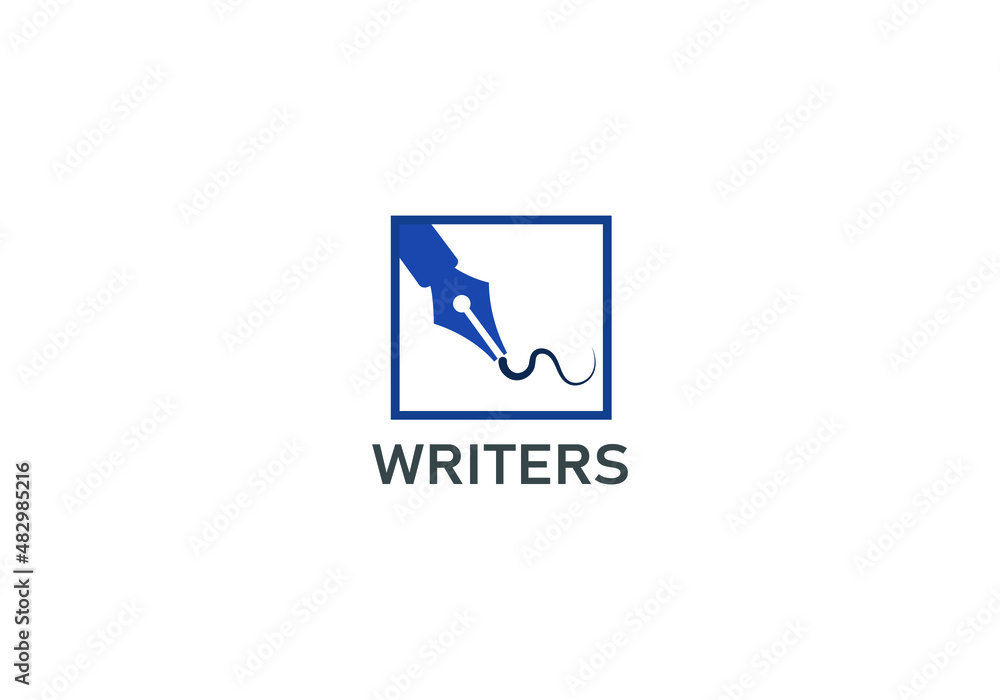 Online writer vector logo template. Suitable for authors or freelancers ...
