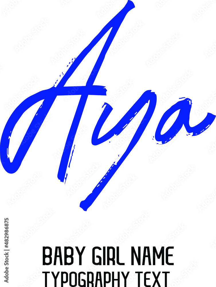 Aya Name for Baby Girl in Stylish Lettering Cursive Blue Color ...