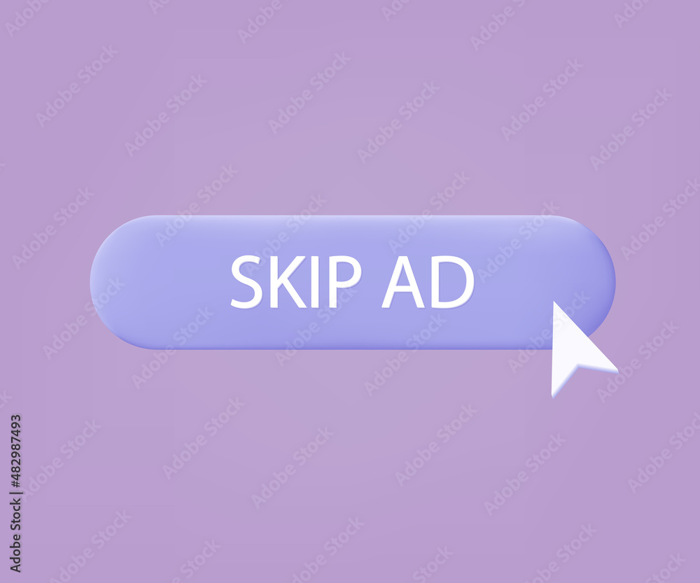 3d button skip ads with cursor. Apply to stop, continue prohibited. Icon refusal to join. Do not ...