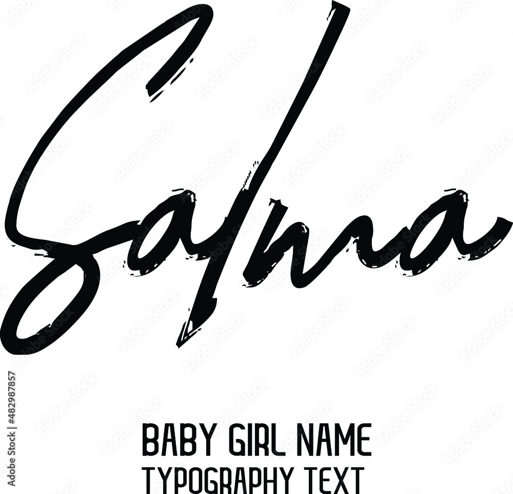 Salma Girl Name Handwritten Black Color Calligraphy Stock Vector ...