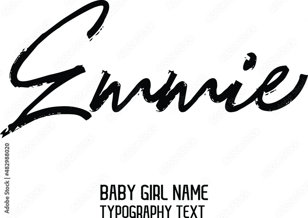 Emmie Girl Name Handwritten Lettering Black Color Calligraphy Stock ...