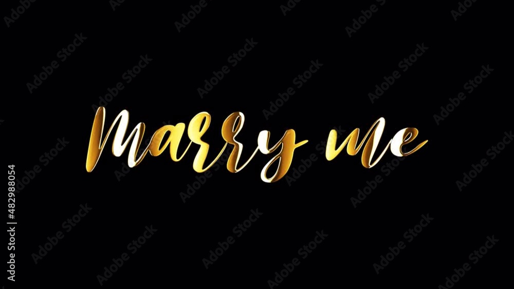 Vídeo do Stock: Marry Me cinematic trailer title golden text with black ...