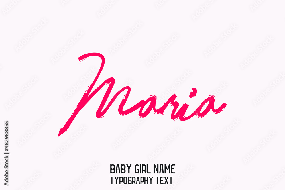 Maria Woman's Name in Cursive Calligraphy Text Design Stock Vector ...