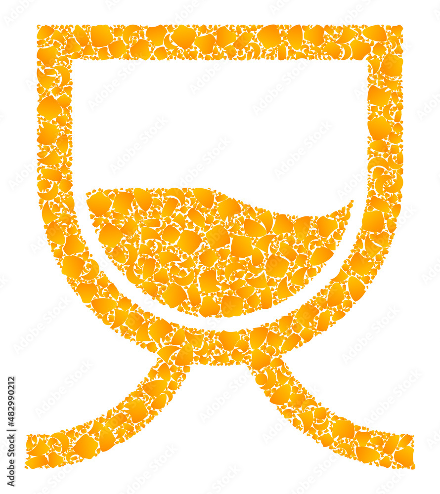 Vector gold water tank mosaic icon. Water tank is isolated on a white ...