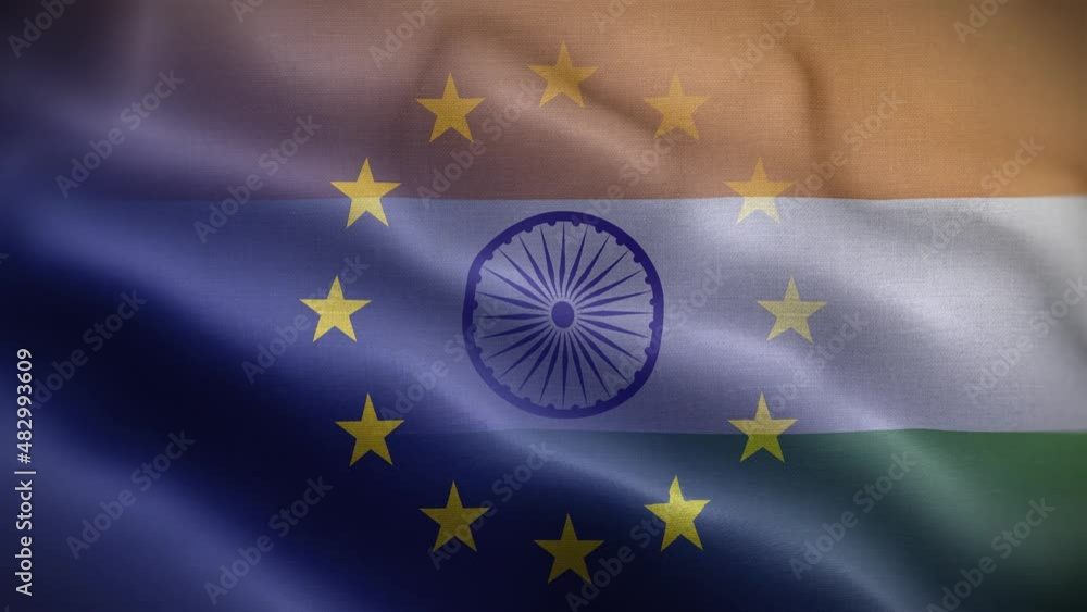 EU India Flag Loop Background 4K Stock Video | Adobe Stock
