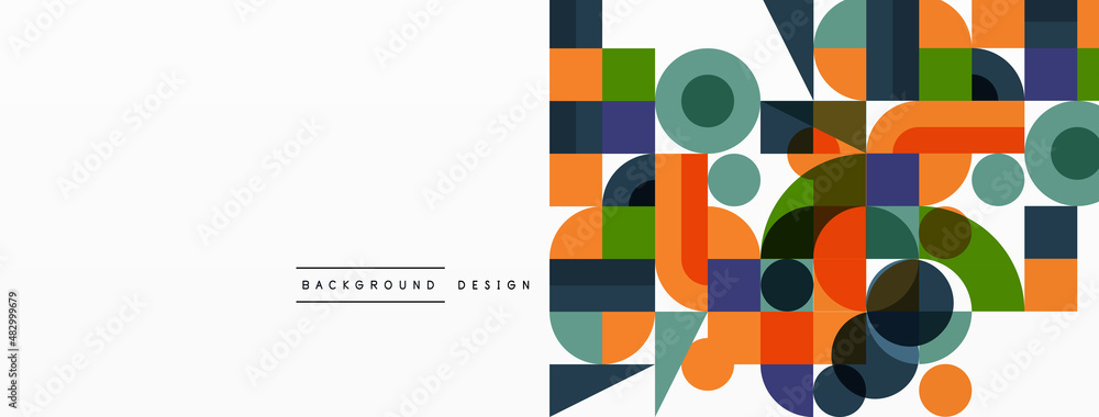 Beautiful abstract background. Circles, triangle shapes, and squares ...