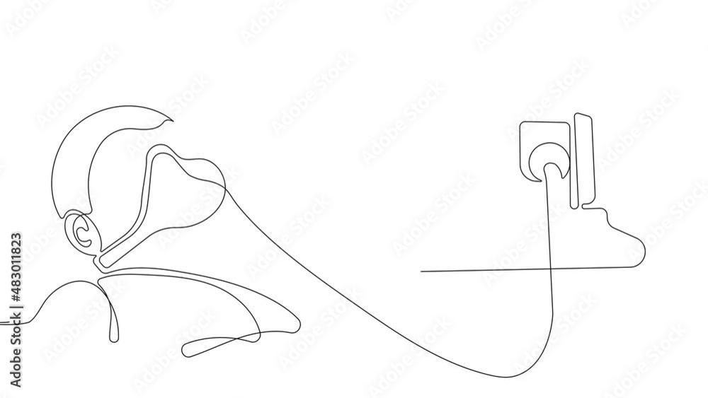 4k animated self drawing of continuous line drawing of patient lies in ...