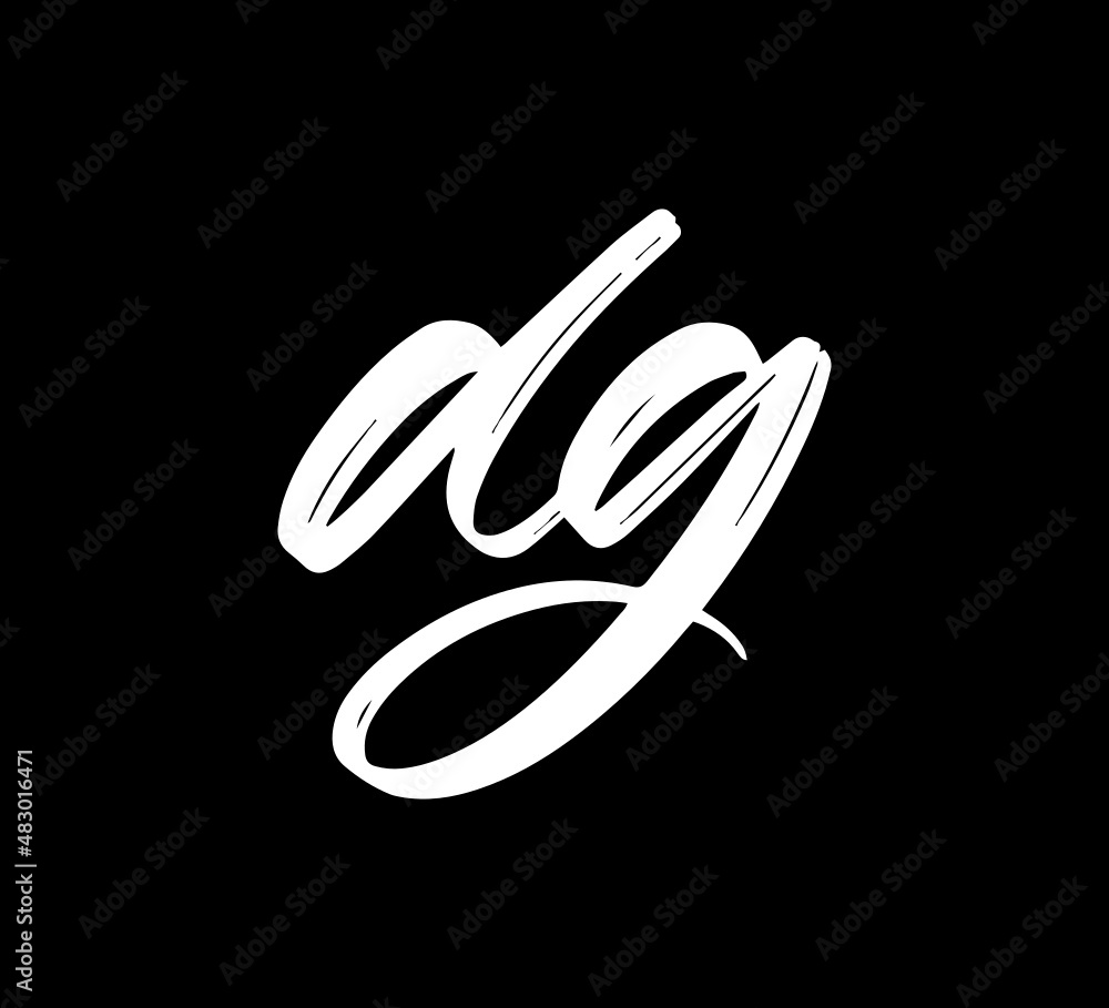 White Vector Letters Logo Brush Handlettering Calligraphy Style In ...