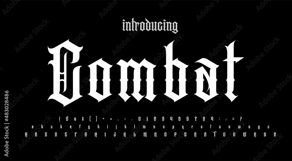 Gothic poster alphabet fonts. Vintage, modern fonts for logo, brand ...