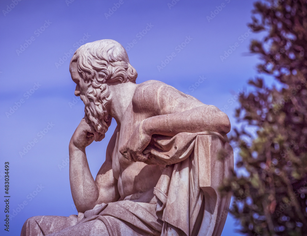Socrates marble statue, the ancient Greek philosopher, Athens Greece ...