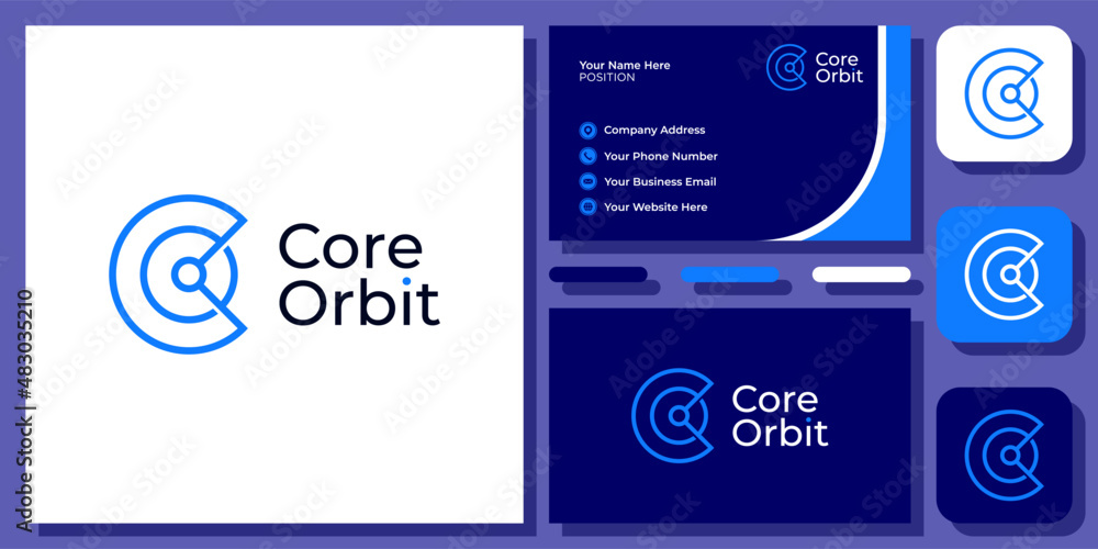 Initials Letter CO OC Connect Connection Technology Circle Vector Logo ...