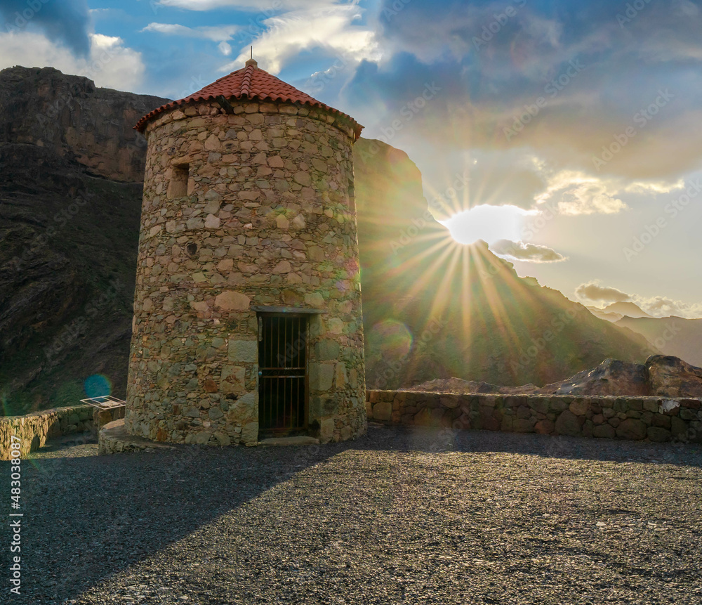 old watchtower in the island of gran canaria caretera de acus presa del ...