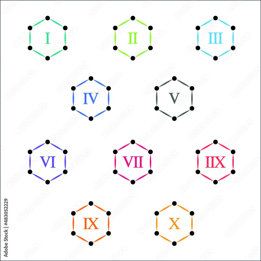 Colorful info-graphic roman numbers can be use to create presentation ...