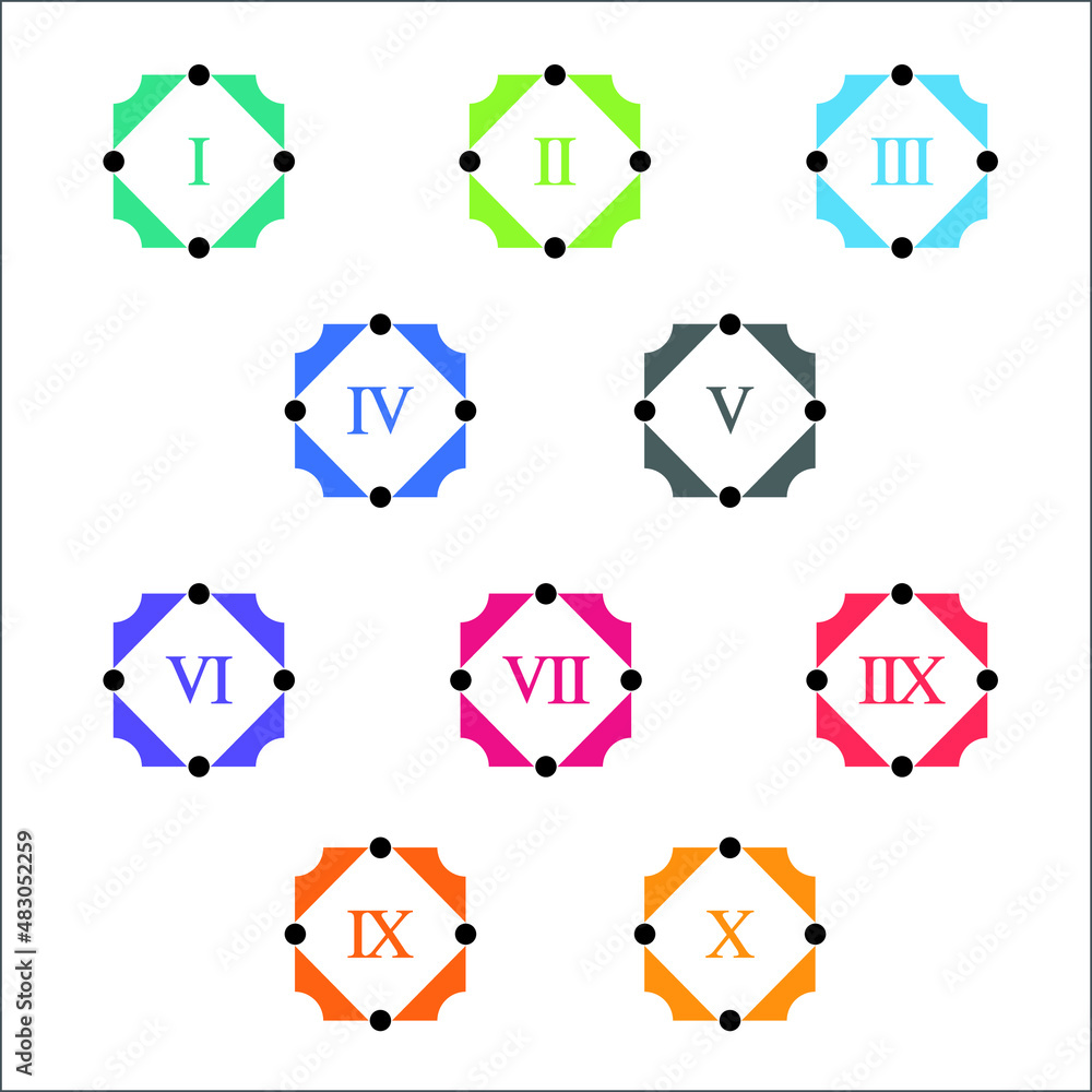 Colorful Info graphic Roman Numbers Can Be Use To Create Presentation colorful-info-graphic-roman-numbers-can-be-use-to-create-presentation