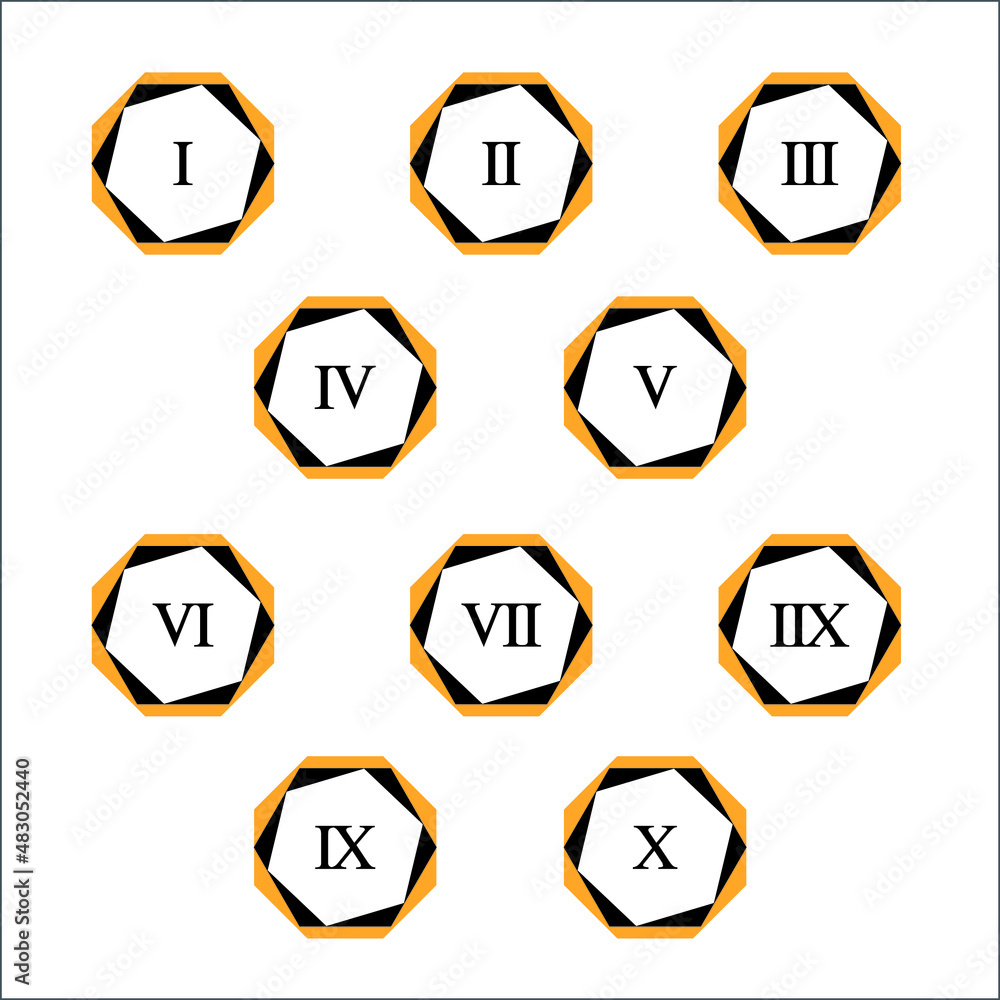 Colorful info-graphic roman numbers can be use to create presentation ...