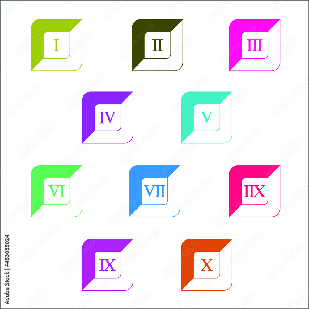 Colorful info-graphic roman numbers can be use to create presentation ...