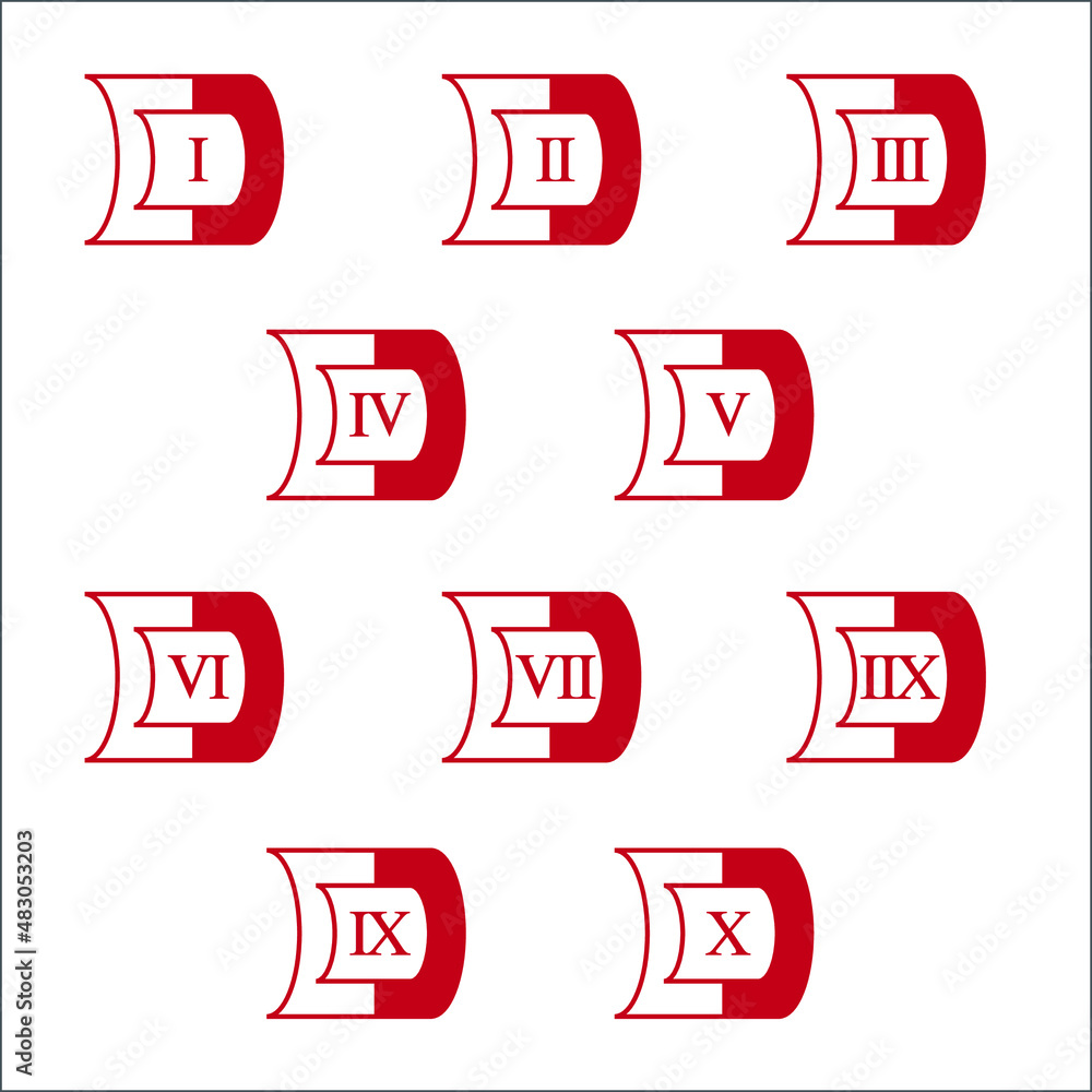 Colorful Info graphic Roman Numbers Can Be Use To Create Presentation colorful-info-graphic-roman-numbers-can-be-use-to-create-presentation