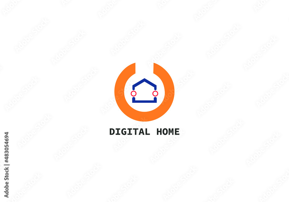 Home Digital logo. Digital Home Vector Logo. Smart Home Circuit ...