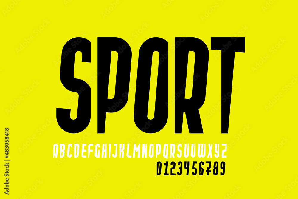 Sport style font design, alphabet letters and numbers vector ...