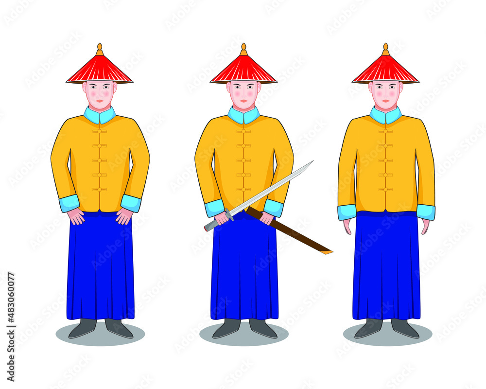 ancient Chinese official of Ming or Qing dynasty guard or bodyguard ...