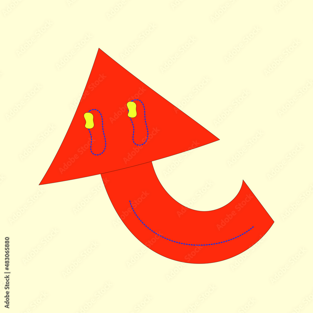 Arrow vector illustration in the psychedelic style of the 60s-70s. Icon ...