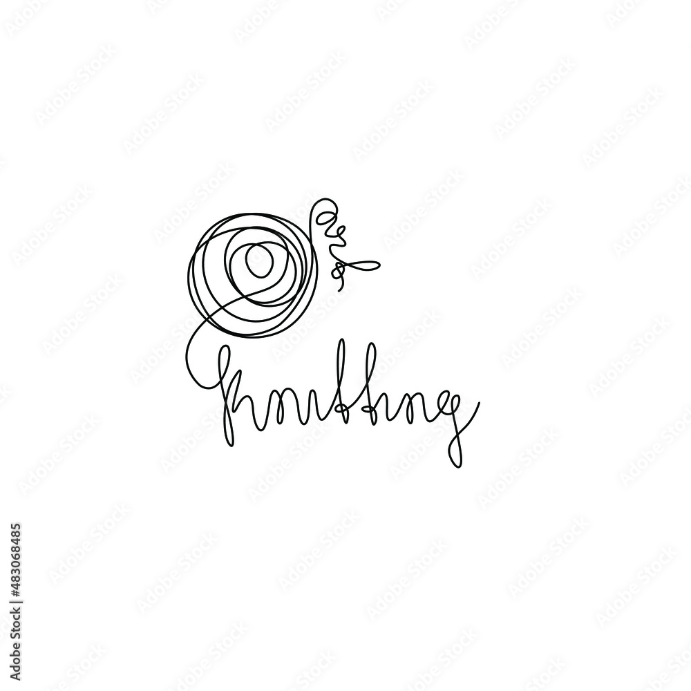 Knitting shop, hand lettering, print for clothes, t-shirt, emblem or ...