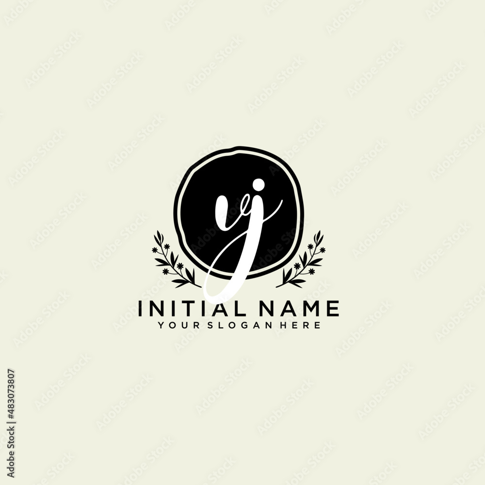 VJ monogram logo template vector Stock Vector | Adobe Stock