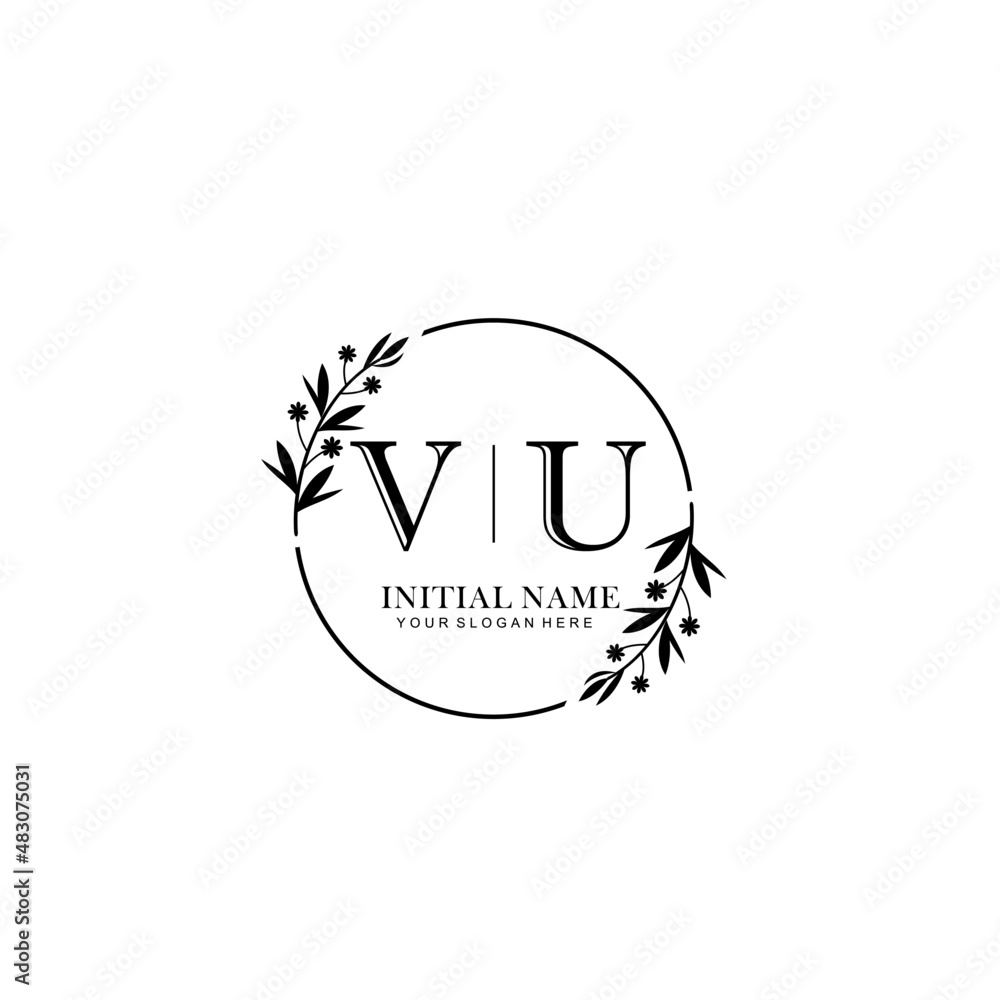 VU Hand drawn wedding monogram logo Stock Vector | Adobe Stock