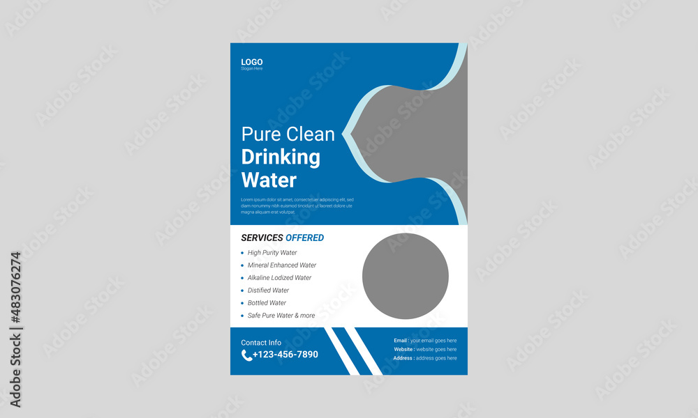 Stockvector Water refilling service flyer design. Drink pure water ...